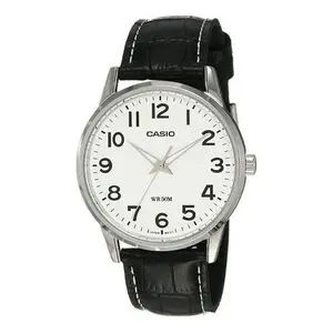 Casio Analog Waterproof Leather Strap Watch - Black