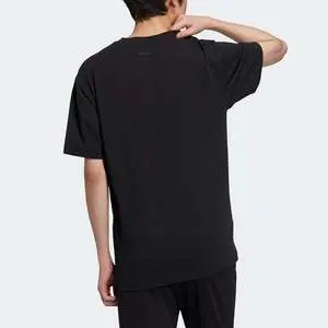 Adidas Neo M Brlv Tee3 Skateboard Sports Printing Loose Knit Short Sleeve - Black