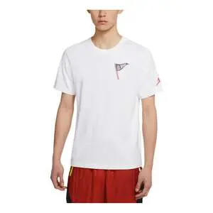 JORDAN Aj23 Varsity Cotton Round Neck Back Alphabet Pullover Short Sleeve White