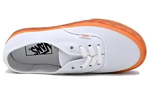 VANS Lace-up Low Top Skate Shoes - White/orange