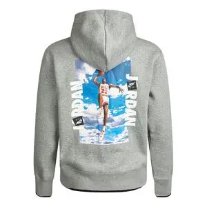 JORDAN Logo Print Hooded Jacket - Gray