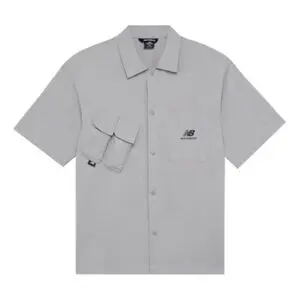 NEW BALANCE Trend Short Sleeve Shirt Asia Sizing 'grey - Grey/black