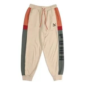 PUMA Retro Block Sweatpant 'beige Grey Red Black - Beige/grey/red
