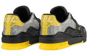 LOUIS VUITTON Trainers With Crystal Embellishments - Black/yellow/grey