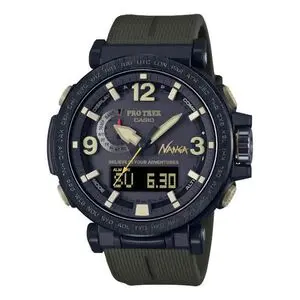 Casio Pro Trek Nanga Quartz Watch With Stainless Steel Case And Resin Strap