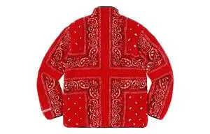 Supreme Reversible Bandana Fleece Jacket - Red