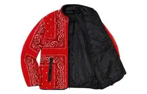 Supreme Reversible Bandana Fleece Jacket - Red