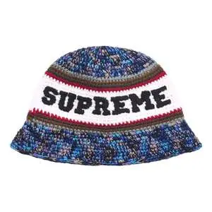 Supreme Ss26 Knit Logo Crusher Bucket Hat - Navy