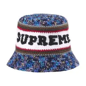 Supreme Ss26 Knit Logo Crusher Bucket Hat - Navy