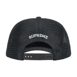 Supreme Ss26 Raffia Mesh Back 5-panel Cap - Black