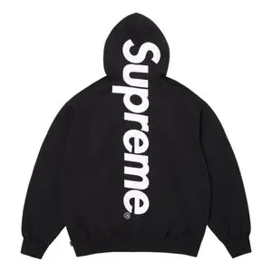 Supreme Ss26 Satin Appliqué Hooded Sweatshirt - Black