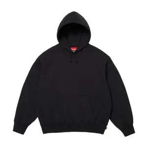 Supreme Ss26 Satin Appliqué Hooded Sweatshirt - Black
