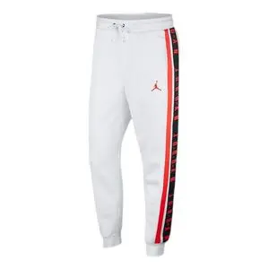 JORDAN Printing Pattern Loose Fleece Lined Sports Pants/trousers/joggers White - Default Color