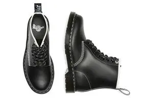 Dr. Martens 1460 Contrast Stitch Leather Boots - Black