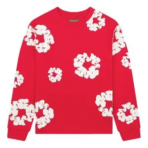 DENIM TEARS Cotton Wreath Long Sleeve T-shirt - Red