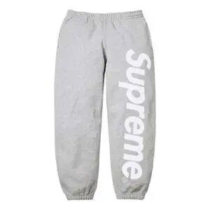 Supreme Ss26 Satin Appliqué Sweatpants - Heather Grey