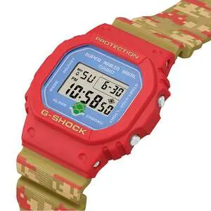 Casio G-shock Square "super Mario Bros." Dw-5600smb-4pr - Red