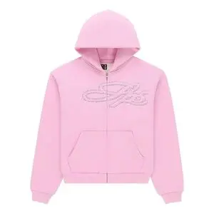 SP5DER Sp5der Rhinestone Script Zip Hoodie 'light Pink' Light Pink