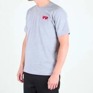 Play Comme Des Garcon Basic T-shirt Two Emblems - Grey