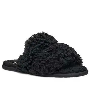 UGG Maxi Curly Scuffetta Slippers - Black