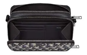 Dior Beige And Black Oblique Jacquard Shoulder Strap Pouch
