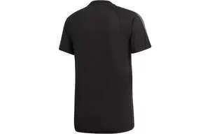 Adidas Originals Stripe Logo Micro Mark Round Neck Casual Short Sleeve Black - Default Color