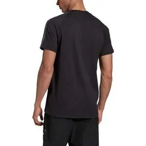Adidas Originals Stripe Logo Micro Mark Round Neck Casual Short Sleeve Black - Default Color