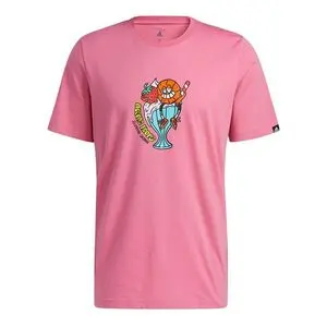 Adidas Cartoon Basketball Printing Sports Short Sleeve Pink T-shirt - Default Color