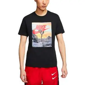 Nike Printing Round Neck Short Sleeve - Black