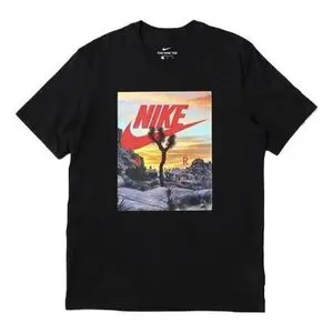 Nike Printing Round Neck Short Sleeve - Black