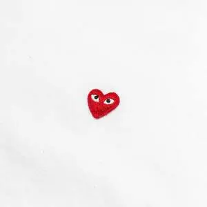 Play Comme Des Garcon Ss25 Logo Print T-shirt 'white Red - White/red