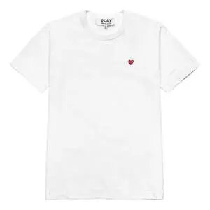 Play Comme Des Garcon Ss25 Logo Print T-shirt 'white Red - White/red