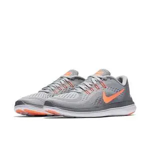 Nike Flex 2017 Rn Athletic Sneakers - Wolf Grey/sunset Glow