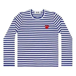 Play Comme Des Garcon Striped Long Sleeve T-shirt - Blue/white