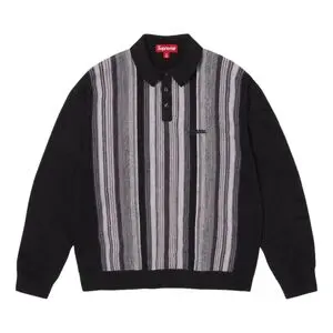 Supreme Multi Stripe Polo Sweater - Black