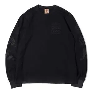 Nike X Logo Printing Sports Pullover Round Neck Long Sleeves T-shirt - Black