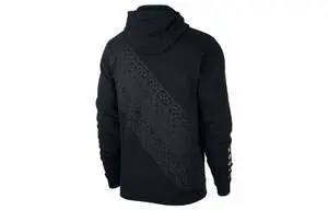 Nike Club Twill Printing Pullover Hoodie - Black