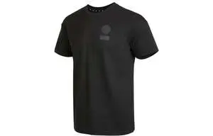 Adidas Logo Printing Solid Color Round Neck Short Sleeve Black T-shirt