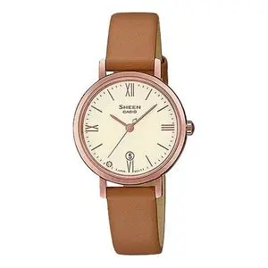 Casio Sheen Analog Quartz Watch With Sapphire Crystal - Brown