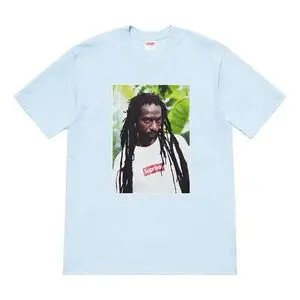 Supreme Supreme Ss19 Buju Banton Tee Reggae Character Printing Short Sleeve Unisex Light Blue Light Blue