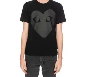 Play Comme Des Garcon Heart Shape Printing Short Sleeve Tee