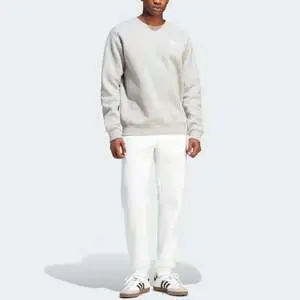 Adidas Trefoil Essentials Crewneck Sweatshirt - Medium Grey Heather