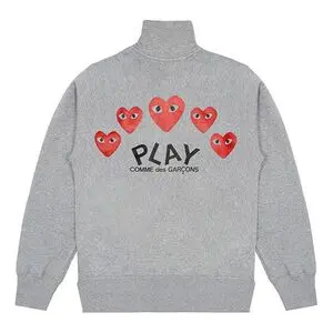 Play Comme Des Garcon 5 Hearts Full Zip Jacket - Grey
