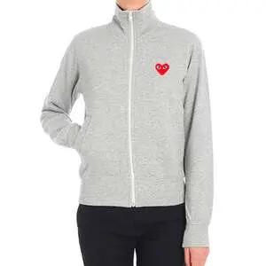 Play Comme Des Garcon 5 Hearts Full Zip Jacket - Grey