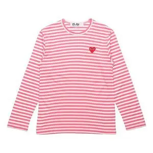 Play Comme Des Garcon Striped Long Sleeve T-shirt - Pink