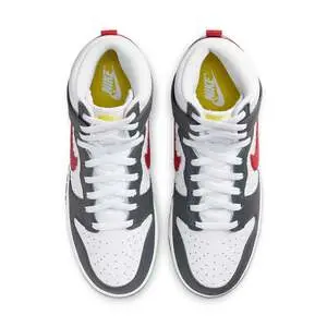 Nike Dunk High "embossed Basketball - White/grey/red