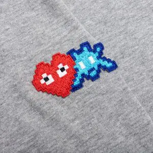 Play Comme Des Garcon X Invader Long Sleeve T-shirt - Grey