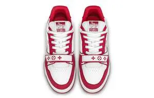 LOUIS VUITTON Trainer High Top Sneakers - White/red