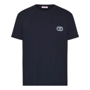 Valentino Garavani Embroidered V Logo T-shirt - Navy