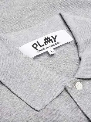Play Comme Des Garcon Ss25 X Invader Pixel Heart Polo Shirt - Grey
